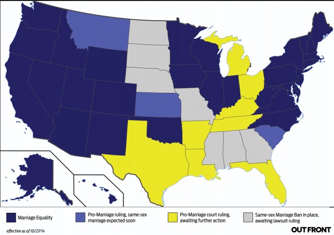 Updated Marriage Equality Map - OUT FRONT